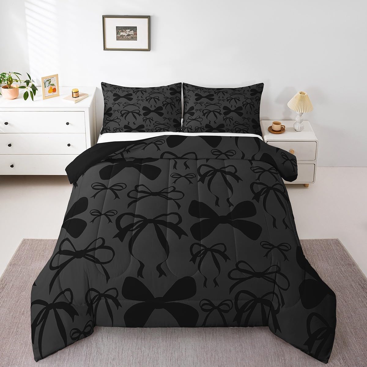 Amazon.com: Feelyou Cute Bowknot Bedding Set Boys Girls Full Size Bow ...
