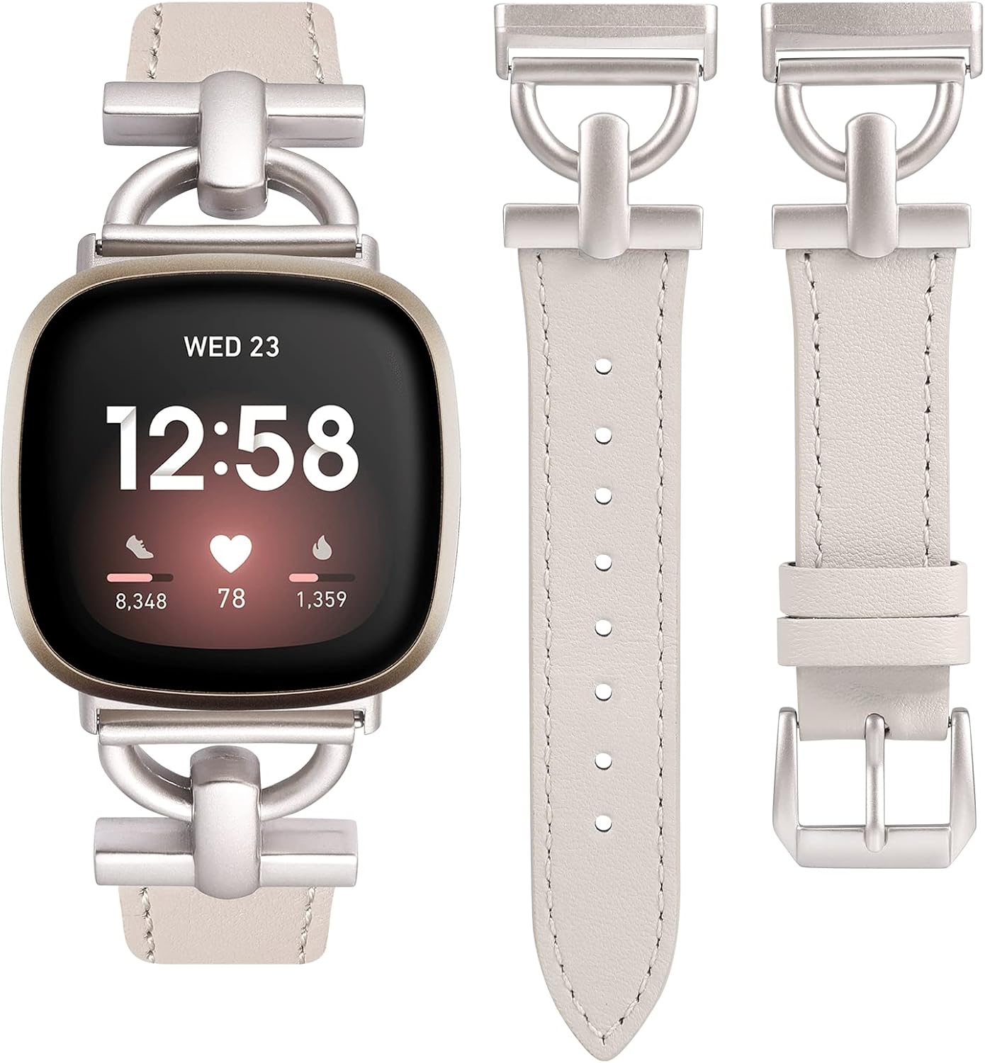 Amazon.com: Wearlizer Unisex Leather Band for Fitbit Versa 3/4/Sense 2 ...