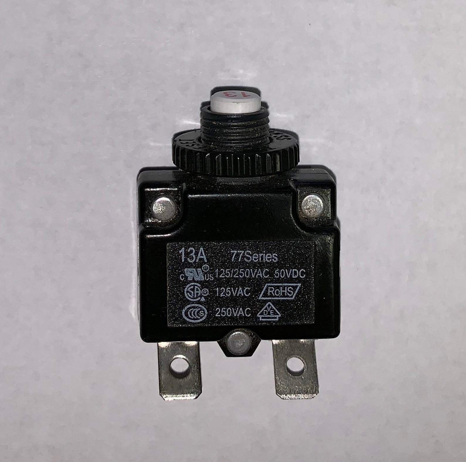 13 Amp Push Button Breaker Manual Reset Overload Protector Switch 125 ...