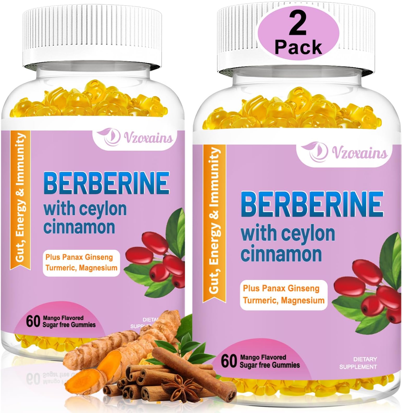 Amazon.com: Berberine Gummies with Ceylon Cinnamon 1500mg High Potency ...