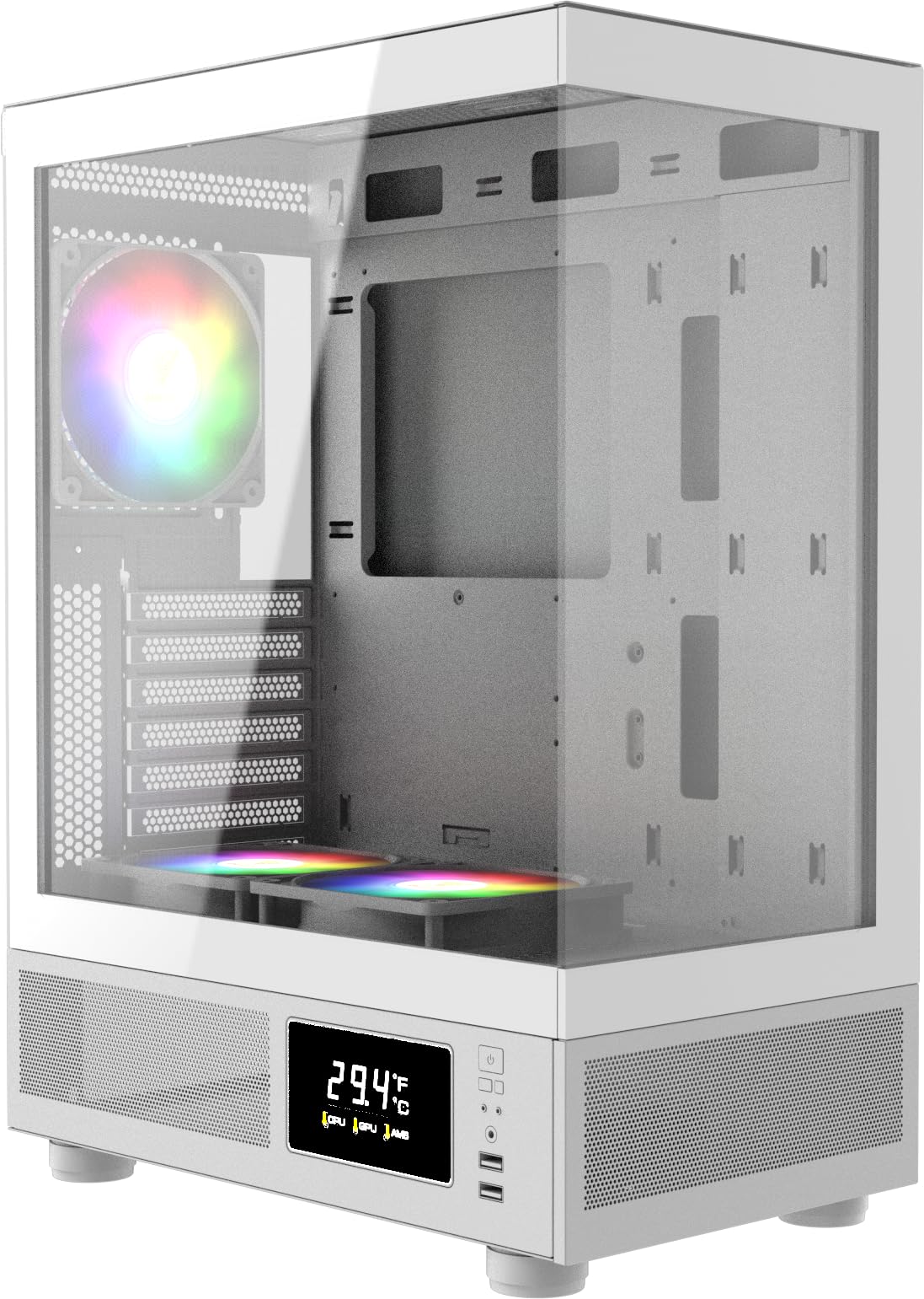 Buy GAMDIAS White ATX Mid Tower Computer Case with Tempered Glass ...