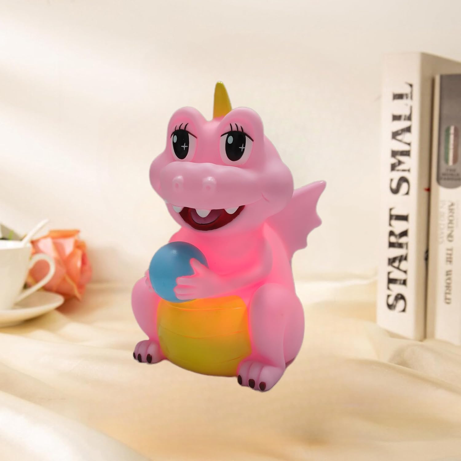 Luz nocturna de dragón bebé, luz nocturna recargable con 7 colores ...