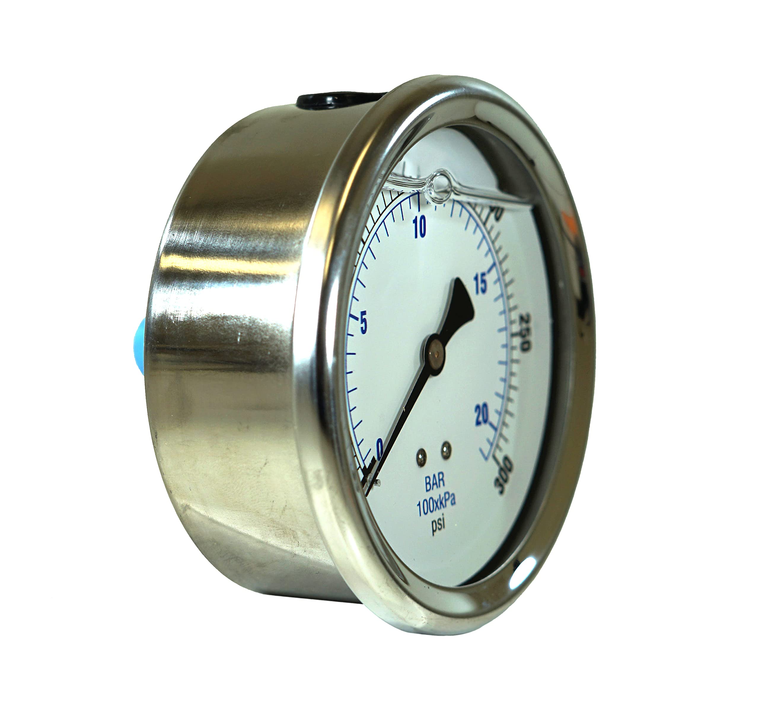 Amazon.com: Liquid Filled Center Back Mount Pressure Gauge with 4" Dial ...