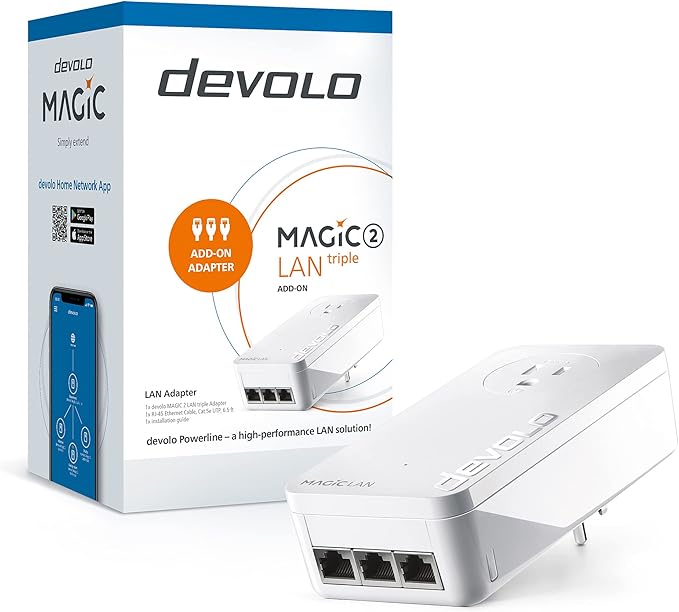 Amazon.co.jp: Devolo Magic 2 LAN Triple - Additional Adapter: Ideal for ...