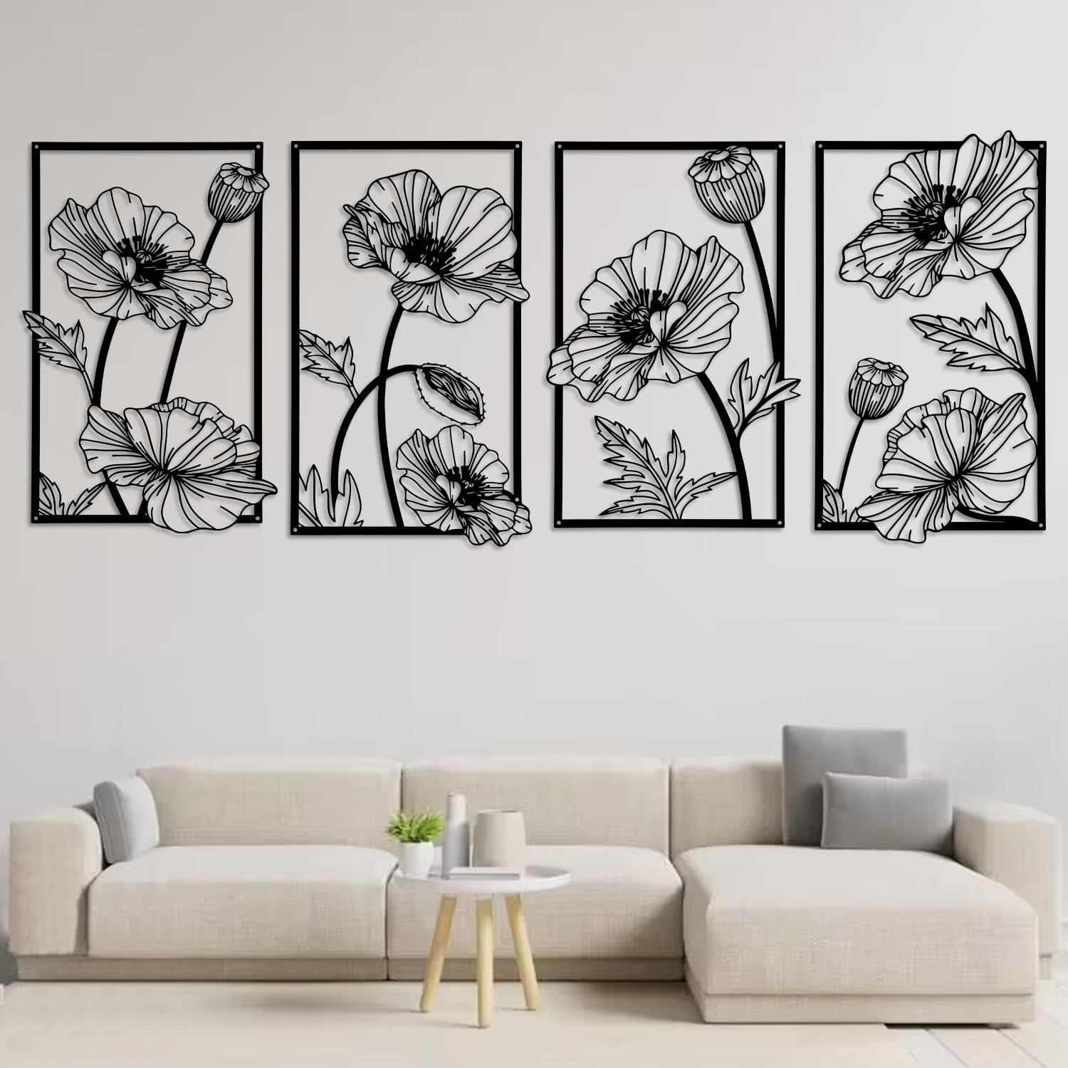 Amazon.com: YIYA 4 Pcs Black Wall Decor Minimalist Hanging Wall ...