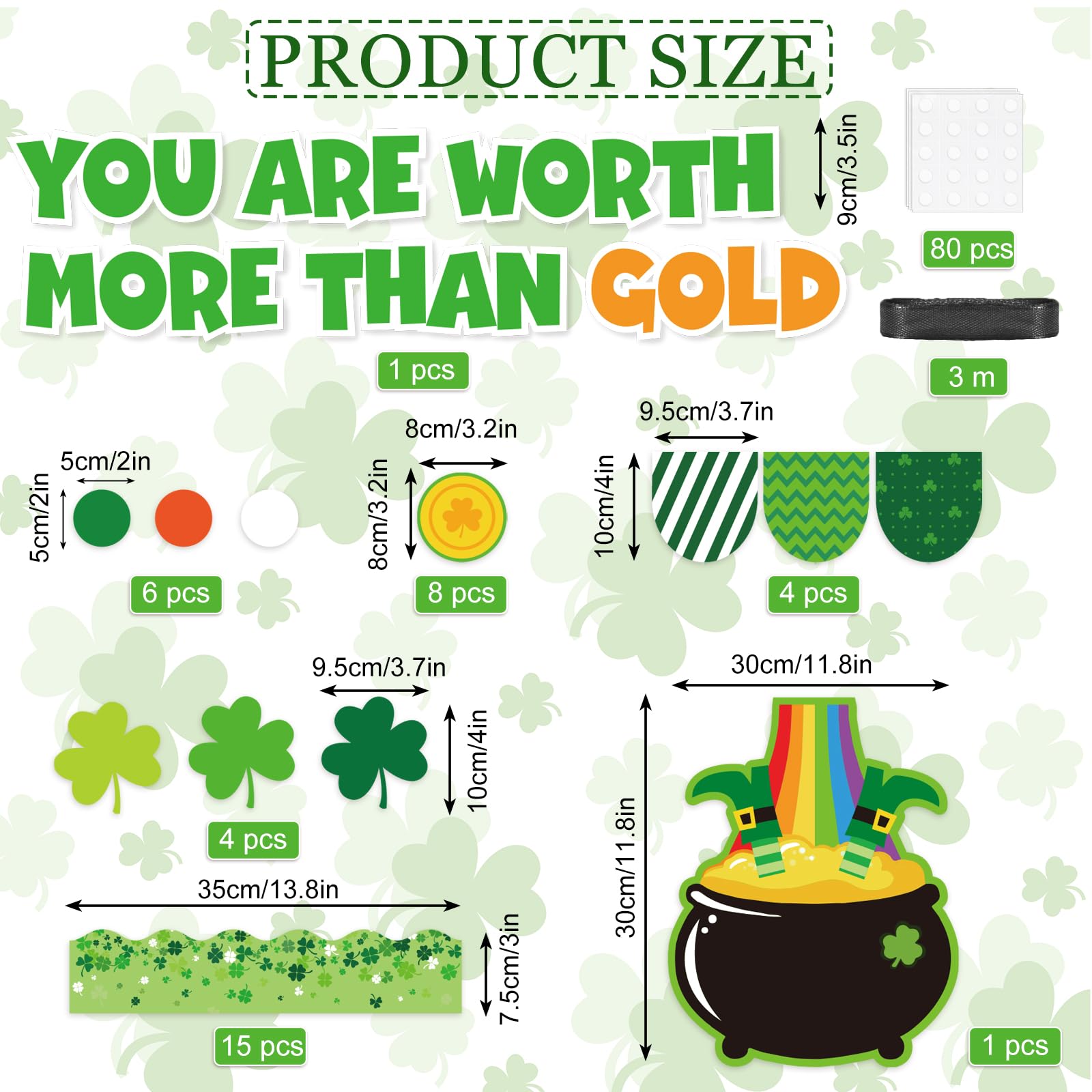 Snapklik.com : JarThenaAMCS 72Pcs St Patricks Day Bulletin Board Decor ...