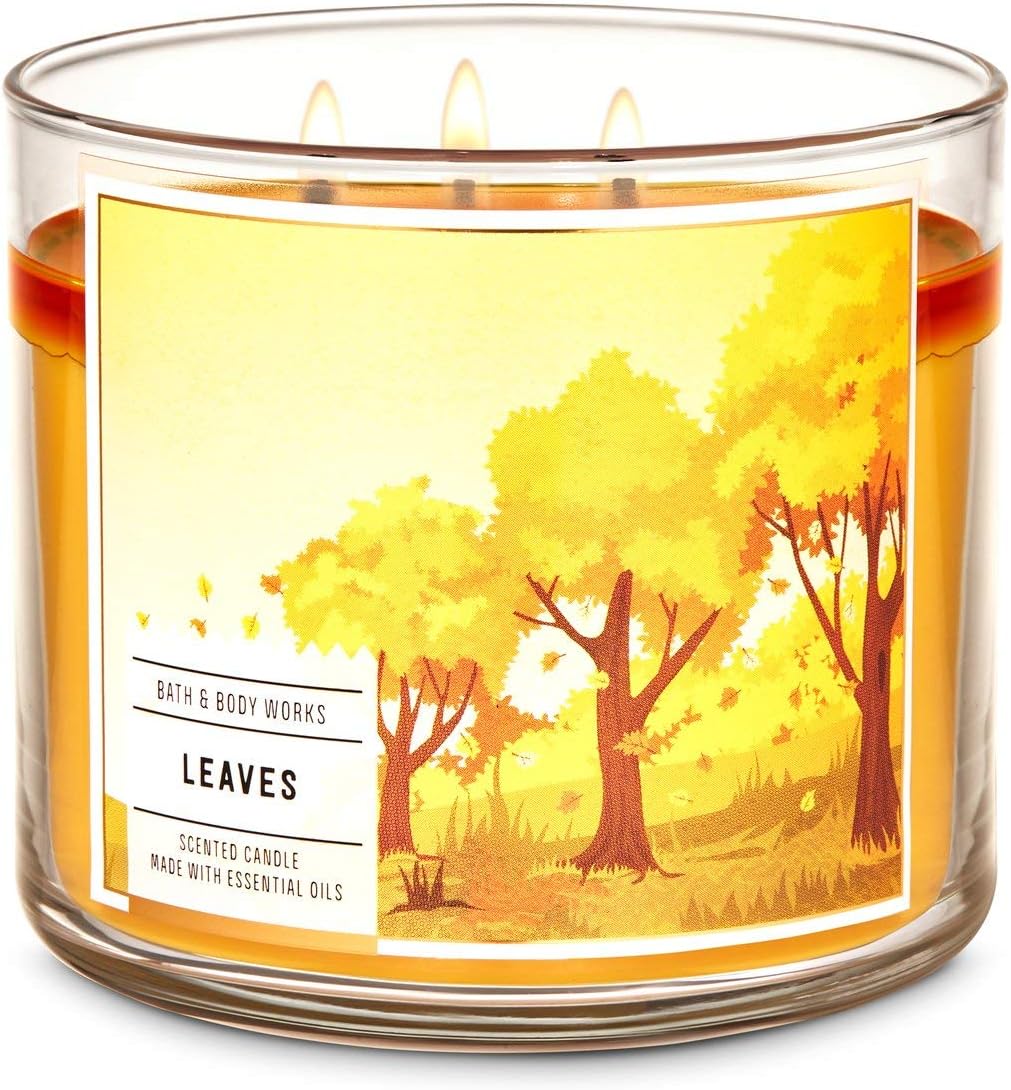 Amazon.com: Bath & Body Works 3-Wick Scented Candle in Leaves : Home ...