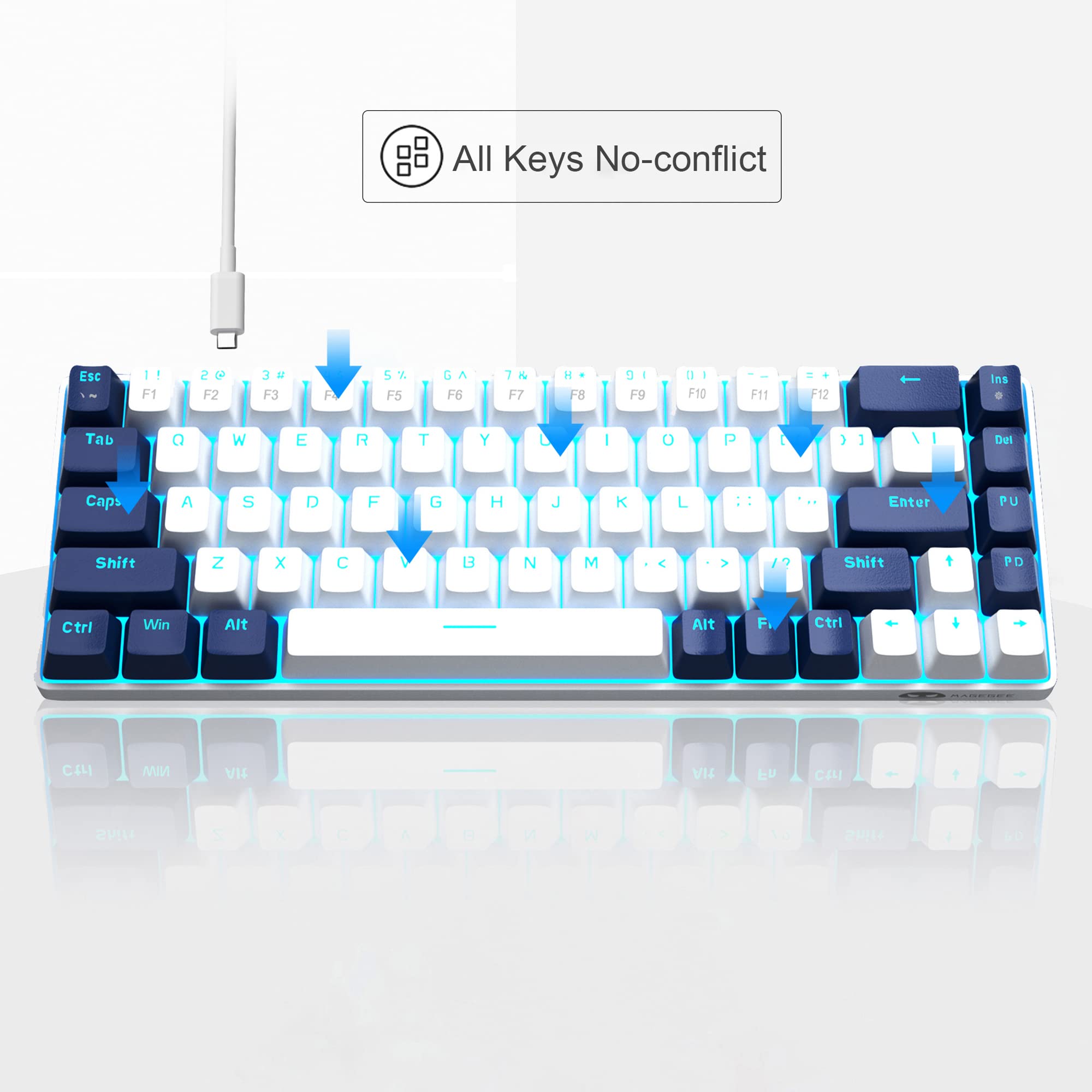 Snapklik.com : MageGee Portable 60% Mechanical Gaming Keyboard, MK-Box ...