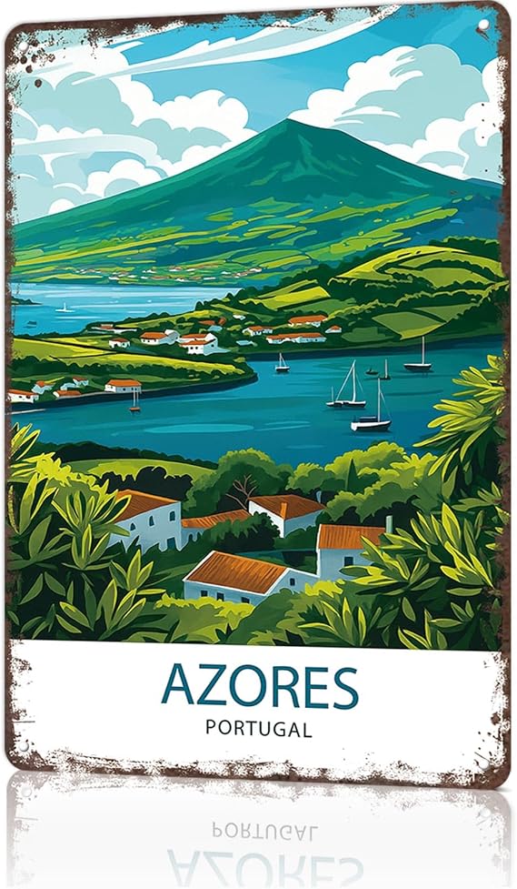 Amazon.com: Funny Signs Poster 8x12inch Aluminum metal Tin Sign Azores ...