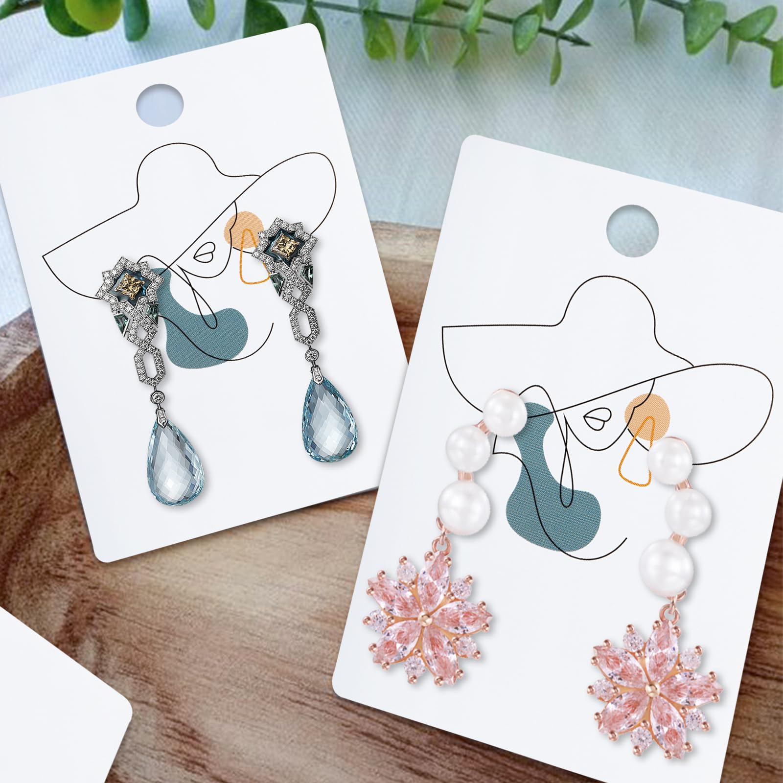 White Earring Display Cards Ahlsen 100pcs Round Earring Cards With