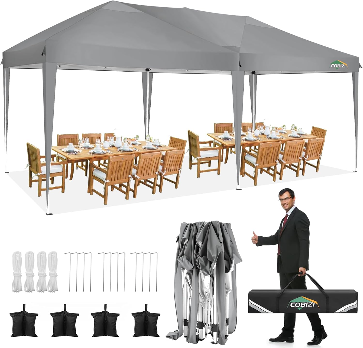 Amazon.com : COBIZI 10x20 Pop up Canopy Tent Without Sidewall ...