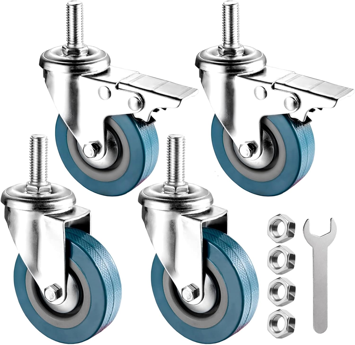 Lenkrollen mit Gewinde Vorbau M10 M12×30mm kleine Rollen für Möbel Ø ...