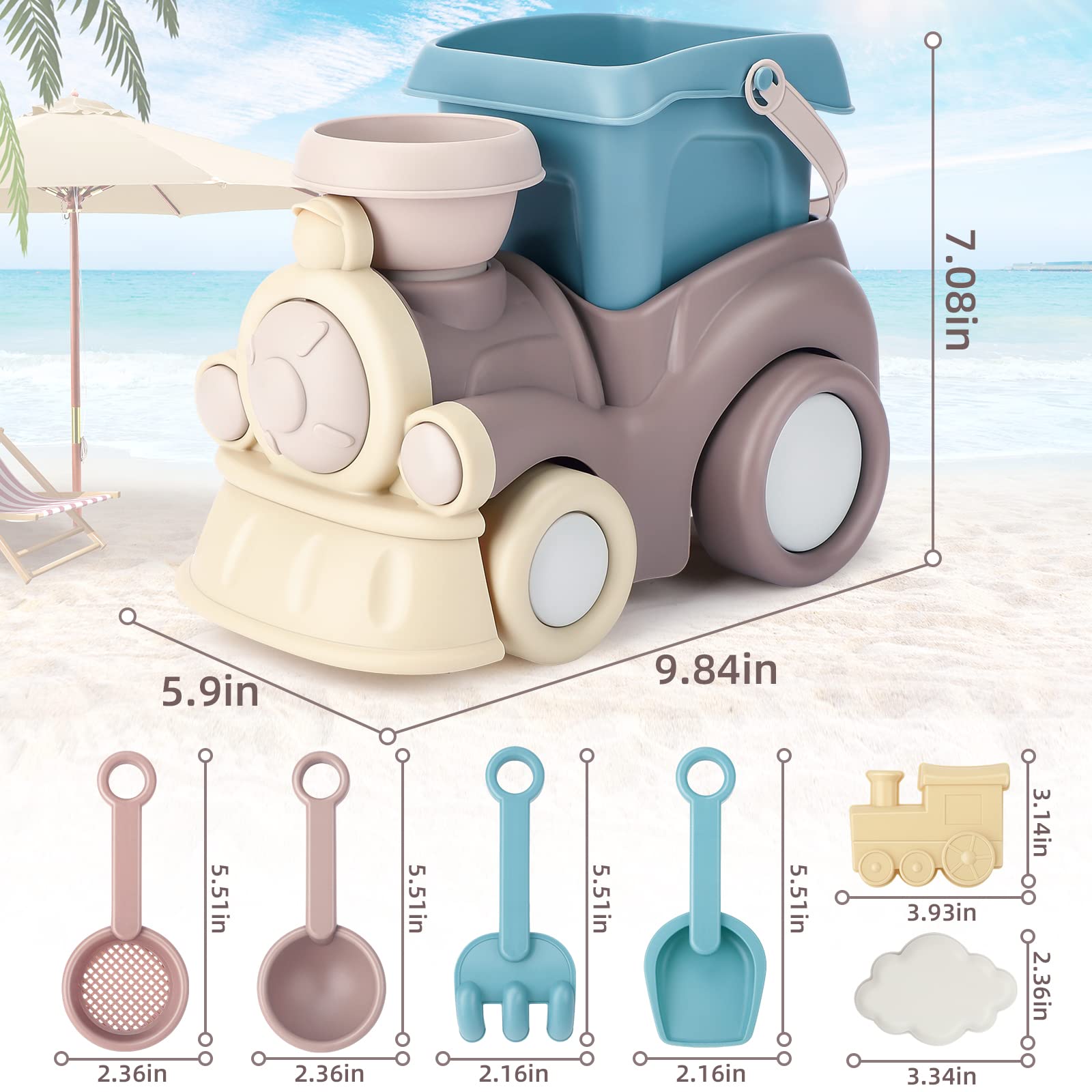 QLT Beach Toys for Toddlers - Kids Sand Toys Includes Beach Bucket ...