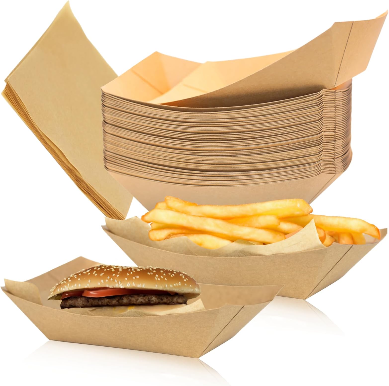 Chip Basket AMD Nexus 50 X Large Kraft Paper | Brown Cardboard Food Trays