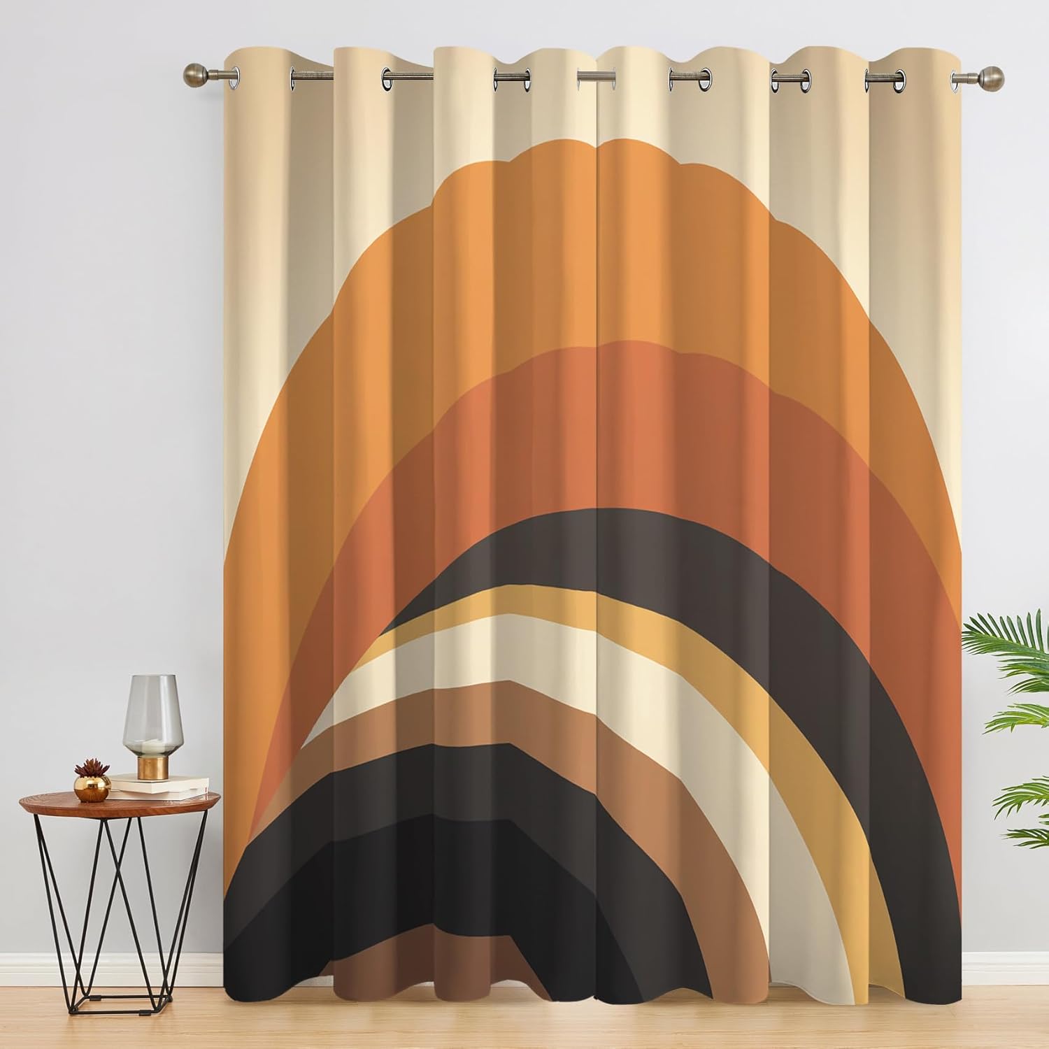 Amazon.com: TAISEI Simple Retro Circle Bedroom Curtains, Modern ...