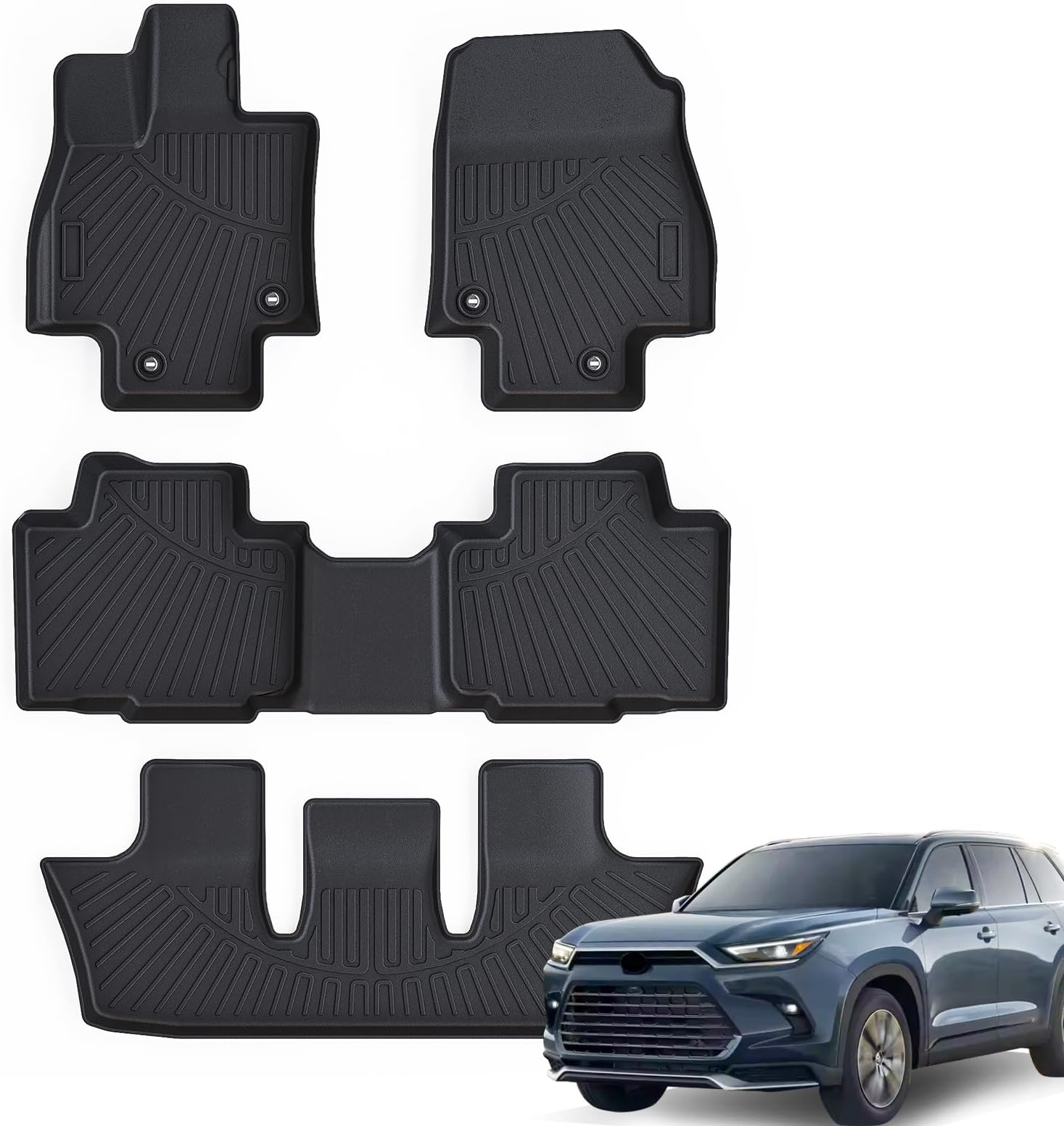 Amazon.com: Floor Mats Cargo Mat for Grand Highlander (Include Hybrid ...