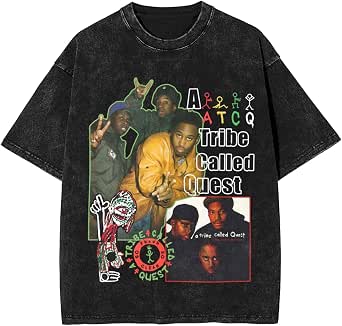Hip Hop Rap Music Vintage Tshirt Funny Graphic Retro Oversize Washed ...