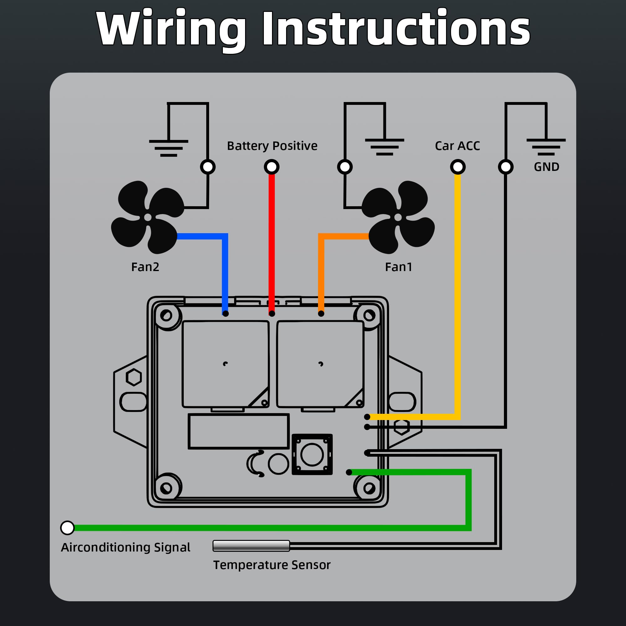 Radiator Fan Controller Thermal Fan Relay Kit Digital Radiator Fans ...