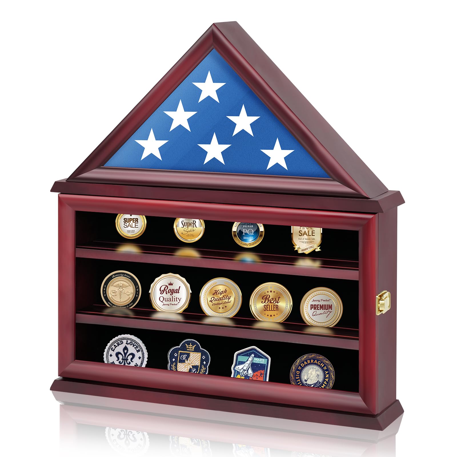 Amazon.com: Challenge Coin Flag Display Case with Certificate Holder ...