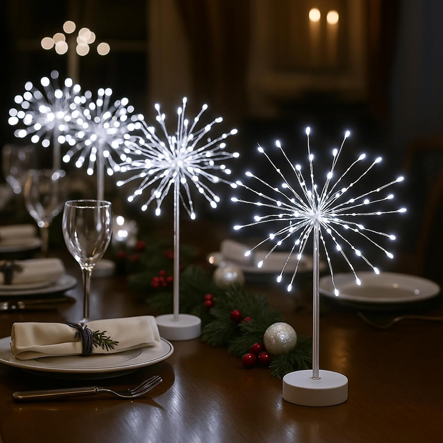 Nest and Flowers Table Lights, Upgraded Firework Dandelion LED Table ...