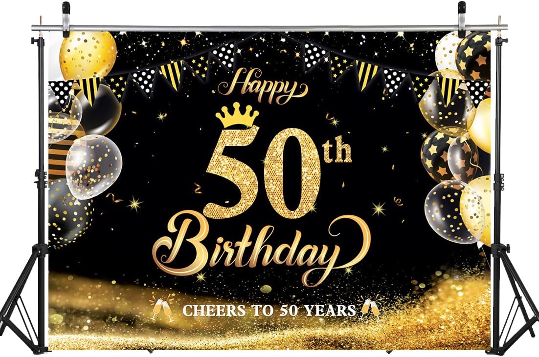 Amazon.com : WOLADA 6.5x5FT Happy 50th Birthday Backdrop Photography ...