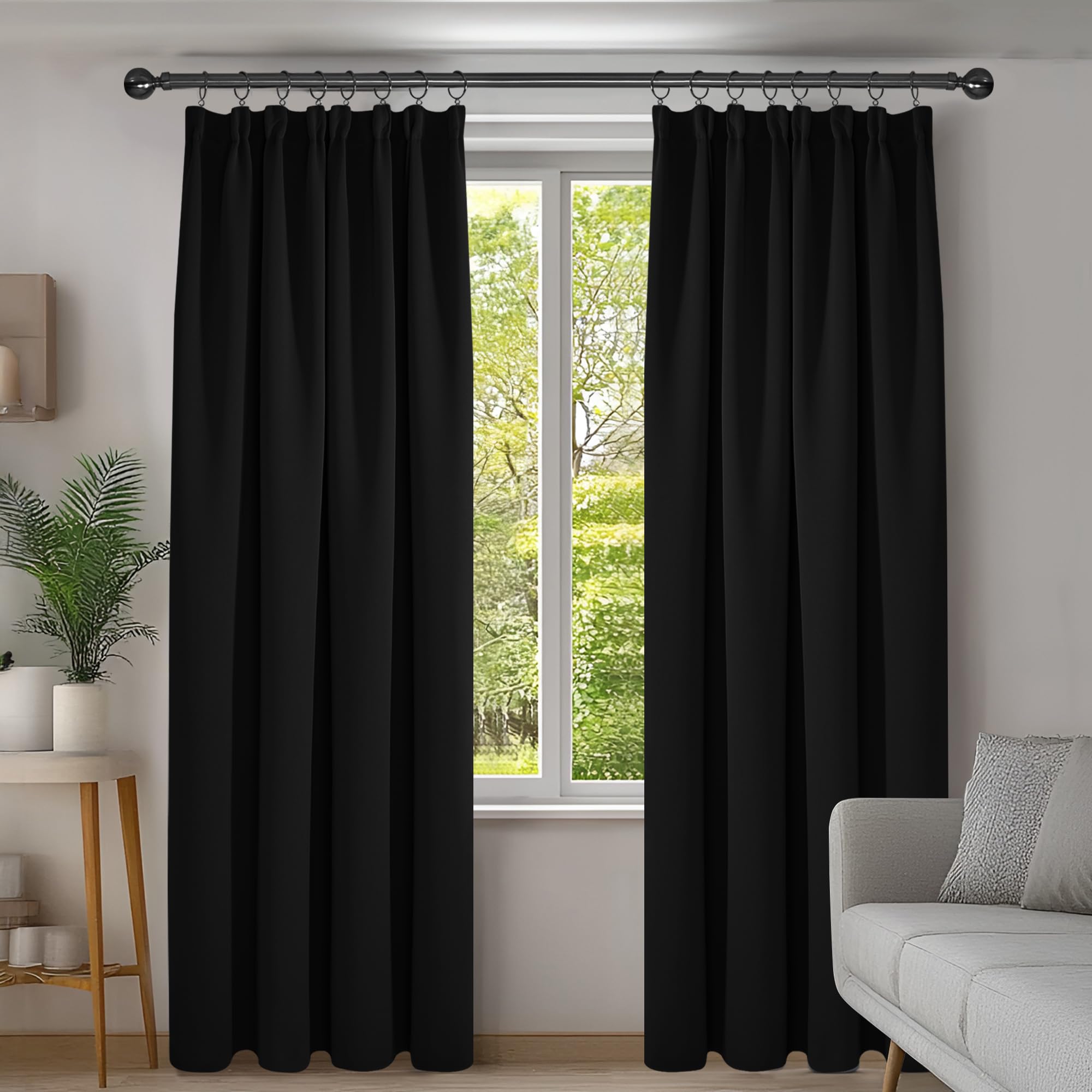 Deconovo Curtains 84 Inch Drop Blackout Curtains Super Soft Window ...