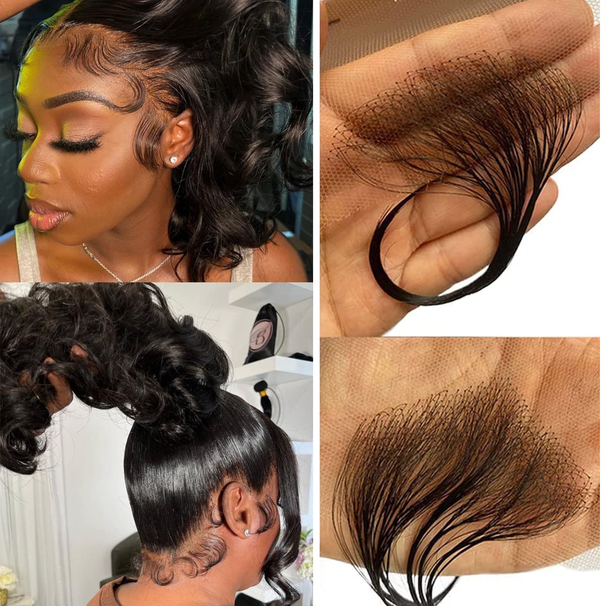 Snapklik.com : Fake Edges Human Hair Lace Baby Hair Edges Hair Strips ...