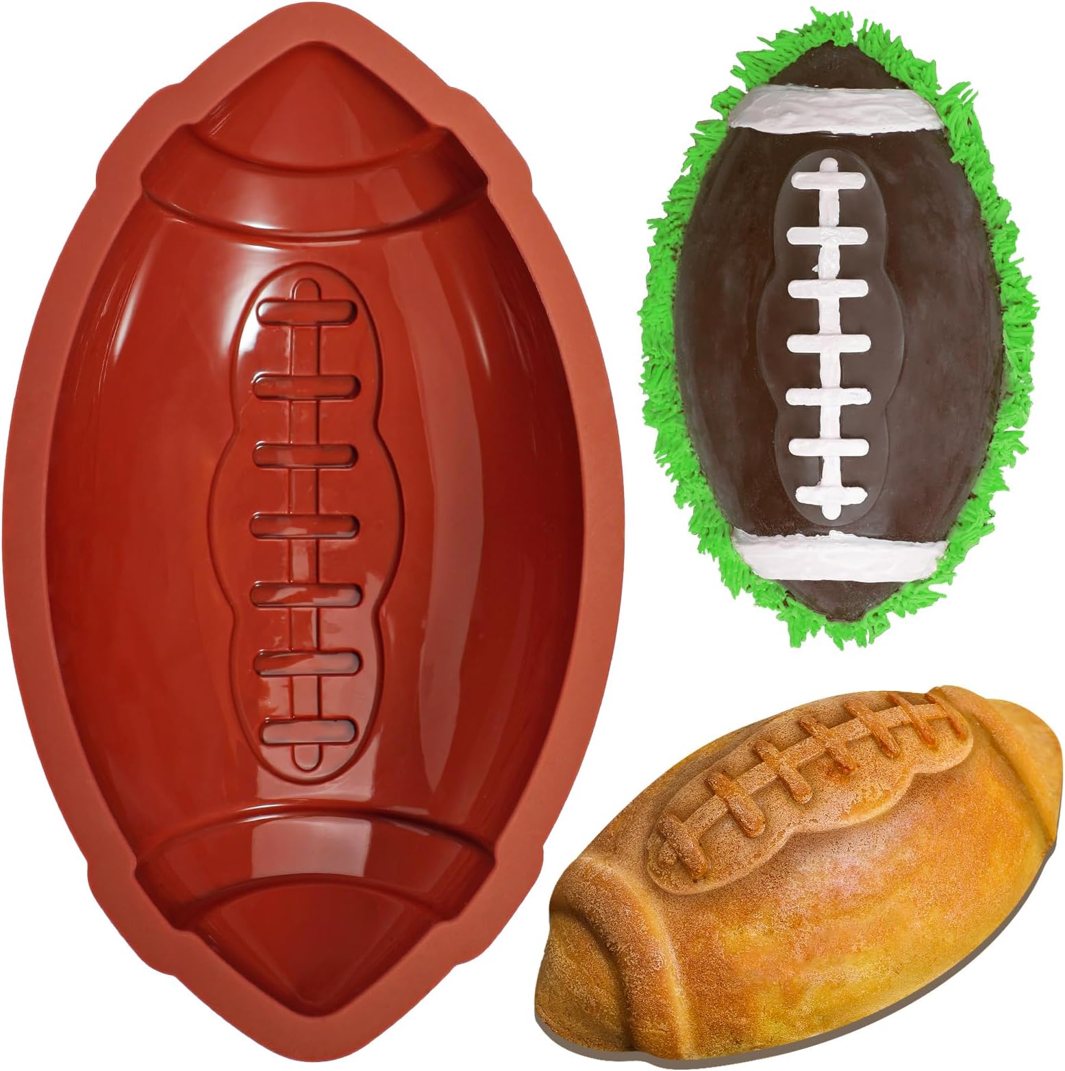 Amazon.com: Thienlee Large 3D Football Cake Mold, Silicone Cake Pans ...