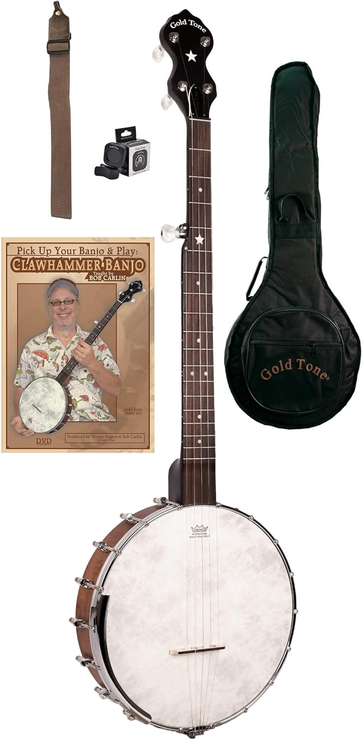 Gold Tone A-scale Clawhammer 5-string Cripple Creek banjo pack with bag ...