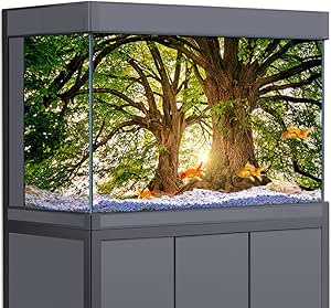 Amazon.com : Aquarium Background 3D Forest Tree Roots Nature Tropical HD Printing Wallpaper Fish ...