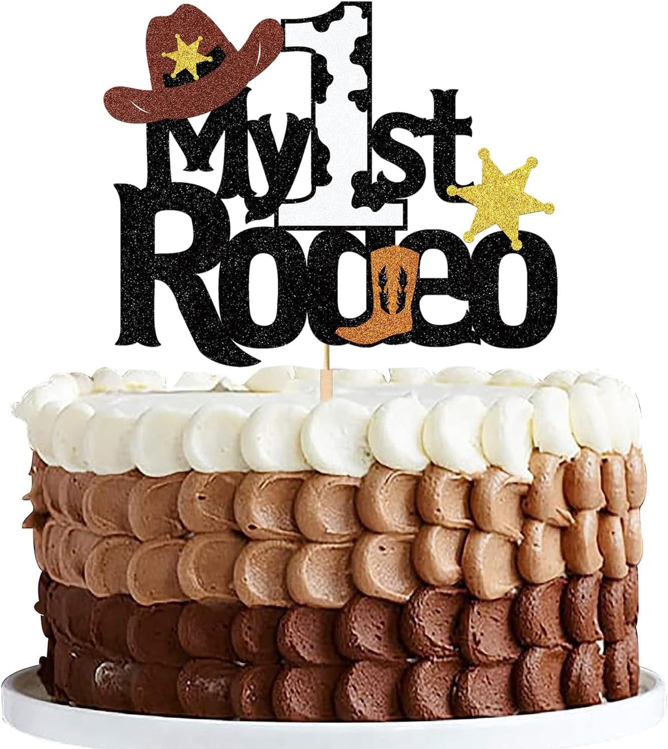 Amazon.com: QPARTYFIRE My 1st Rodeo Cake Topper,Cowboy Cupcake Toppers ...