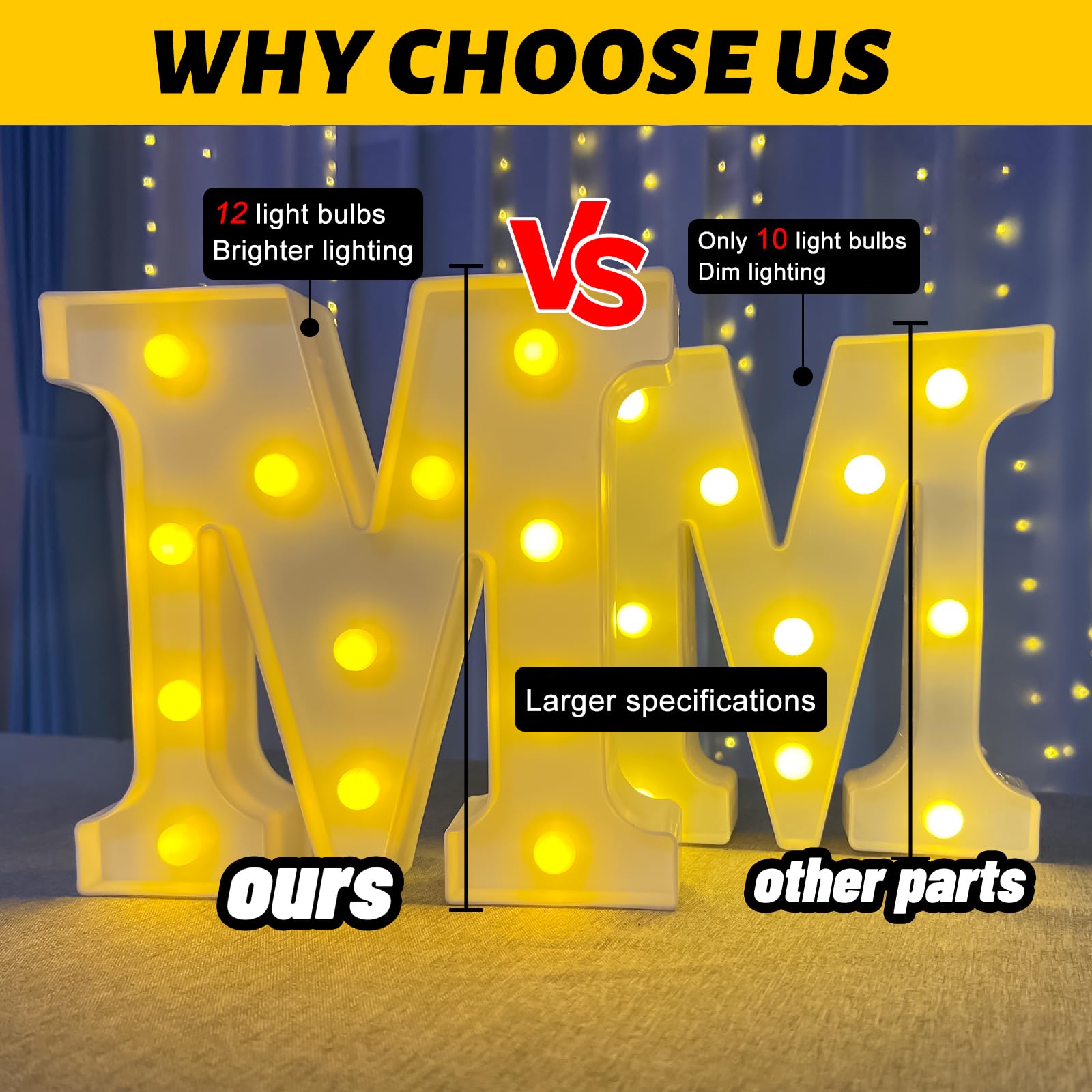 Snapklik.com : LED Marquee Letters Lights Sign-M, HXWEIYE Led Letters ...