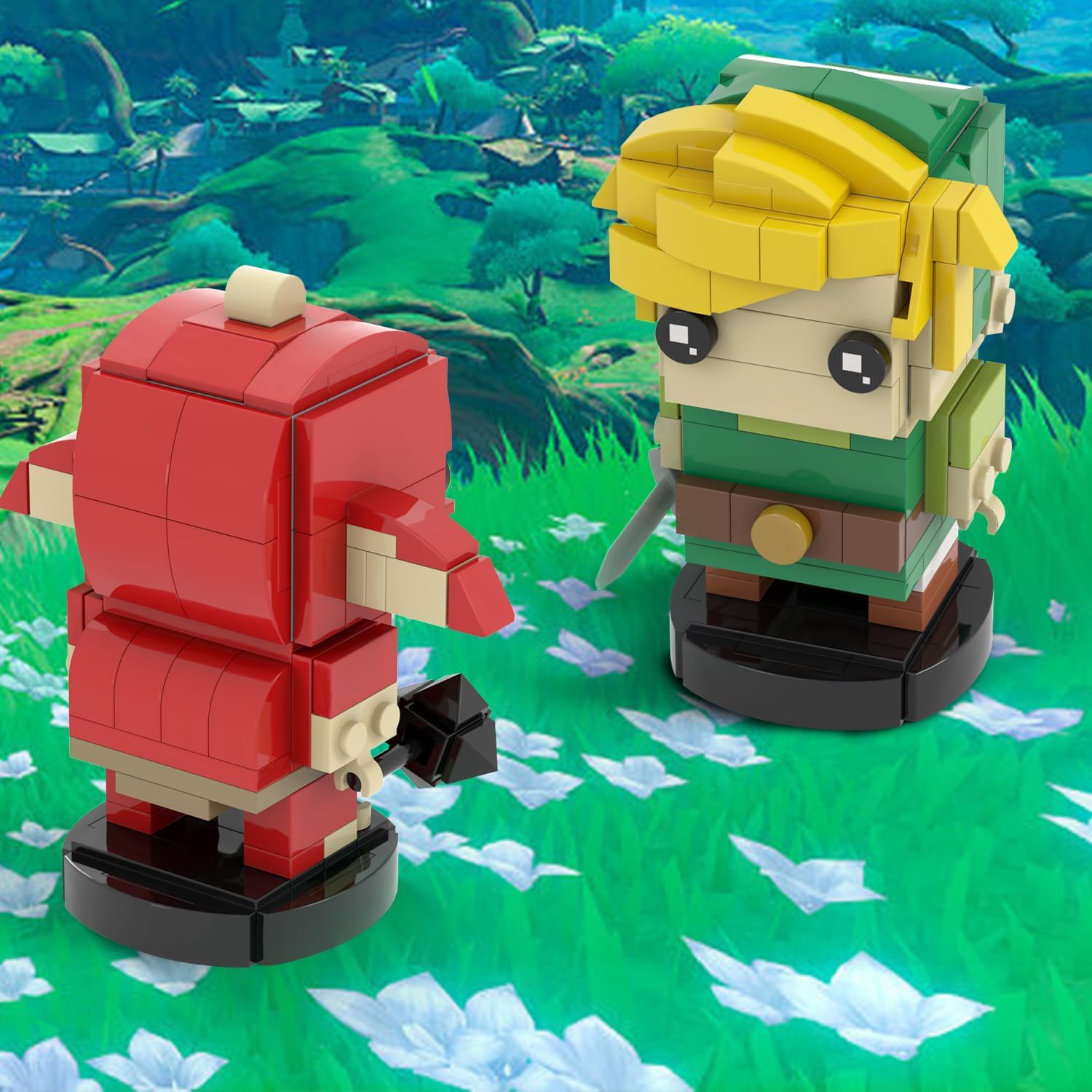 MOOXI – MOC BOTW Link and Bokoblin Brick Mini Headz – Juego de ...