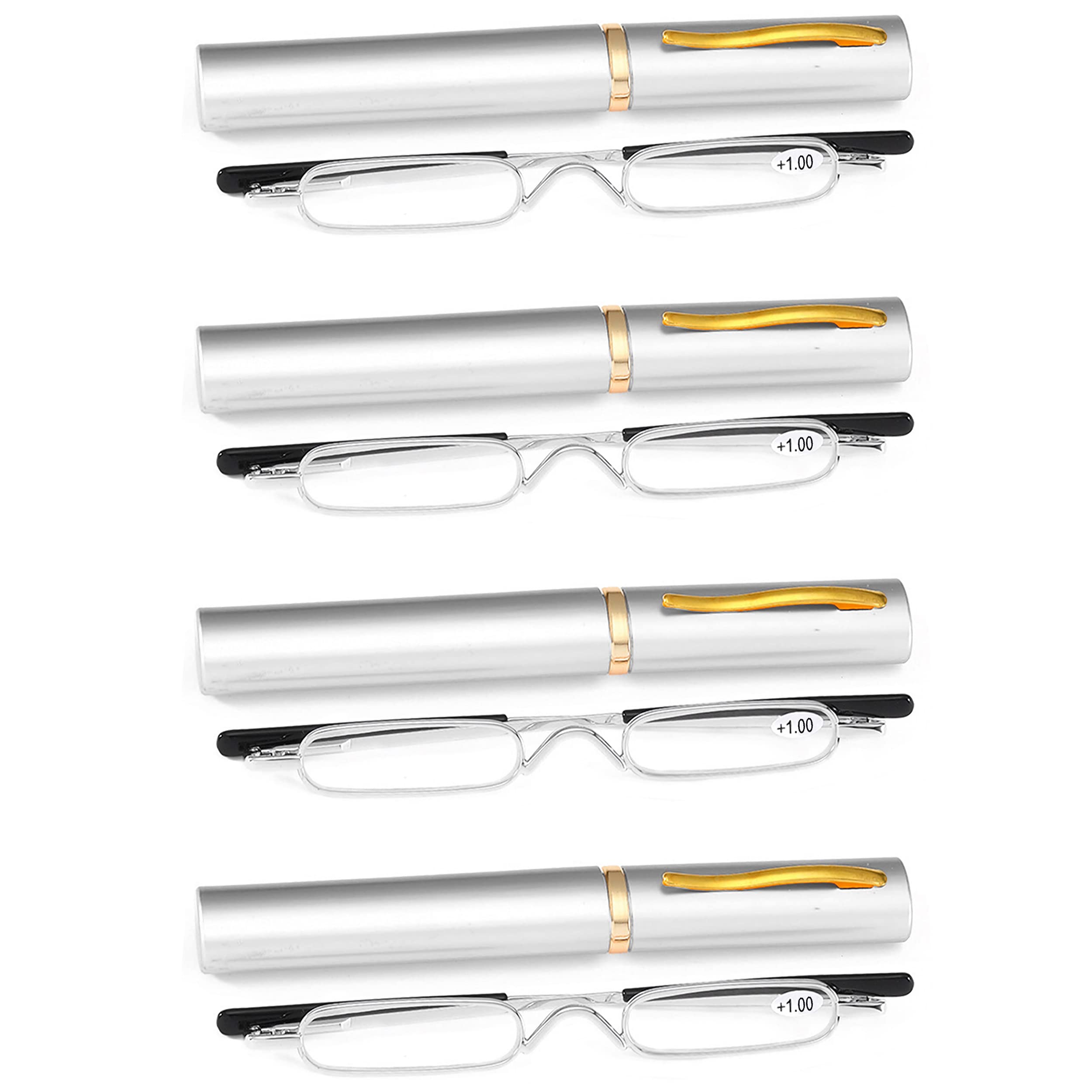 Amazon.com: DBEFTLI Small Reading Glasses Mini Metal Frame Readers With ...