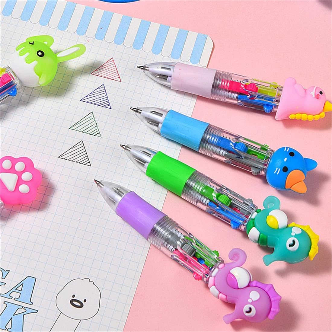 Snapklik.com : Kawaii Animal 4-in-1 Multicolor Pens (30 Pcs Bulk Pack ...