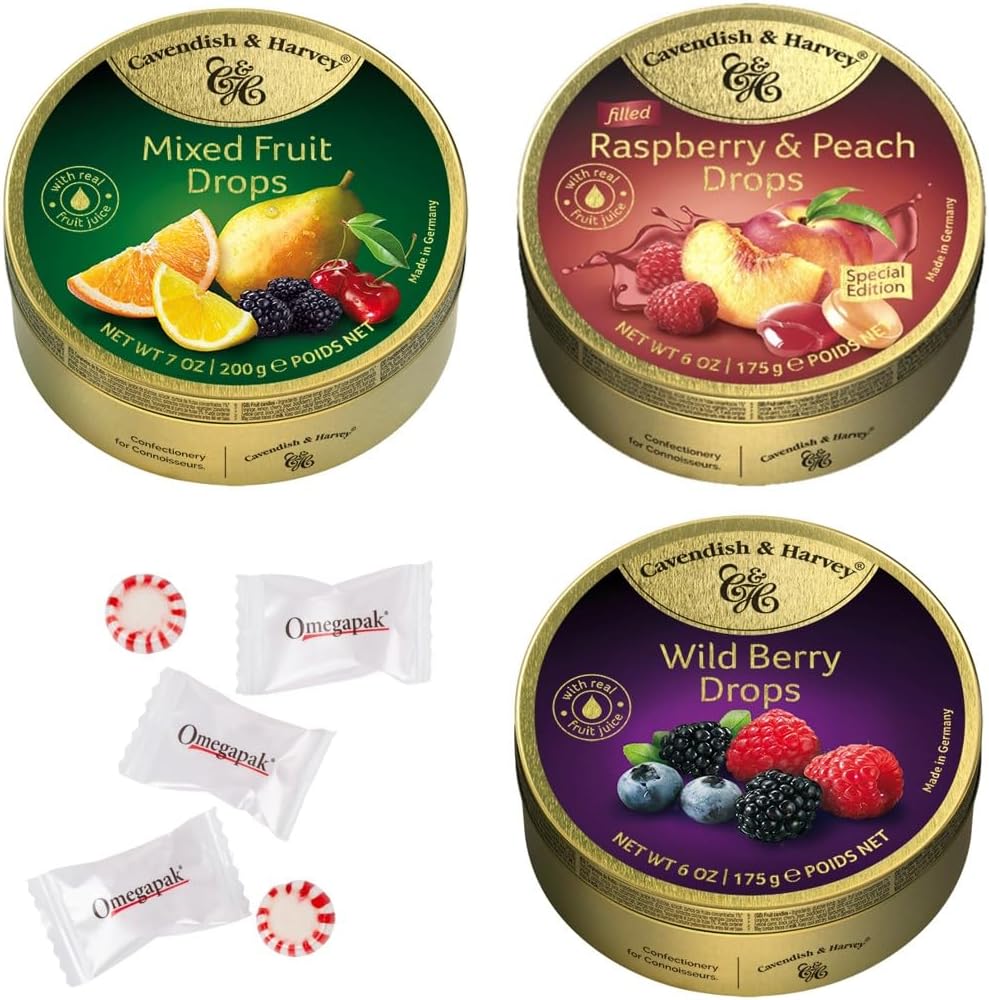 Amazon.com : Cavendish & Harvey | Mixed Fruit Hard Candy Drops | 34 ...