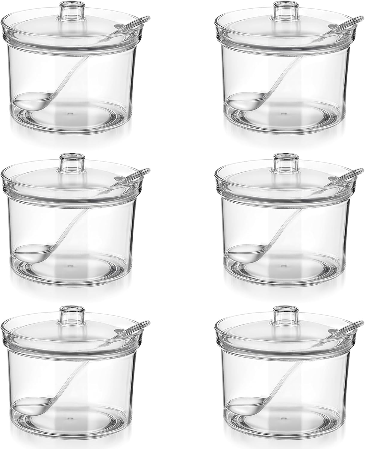 Amazon.com | Tolare 6 Sets Clear Acrylic Sugar Bowl With Spoon And Lid ...
