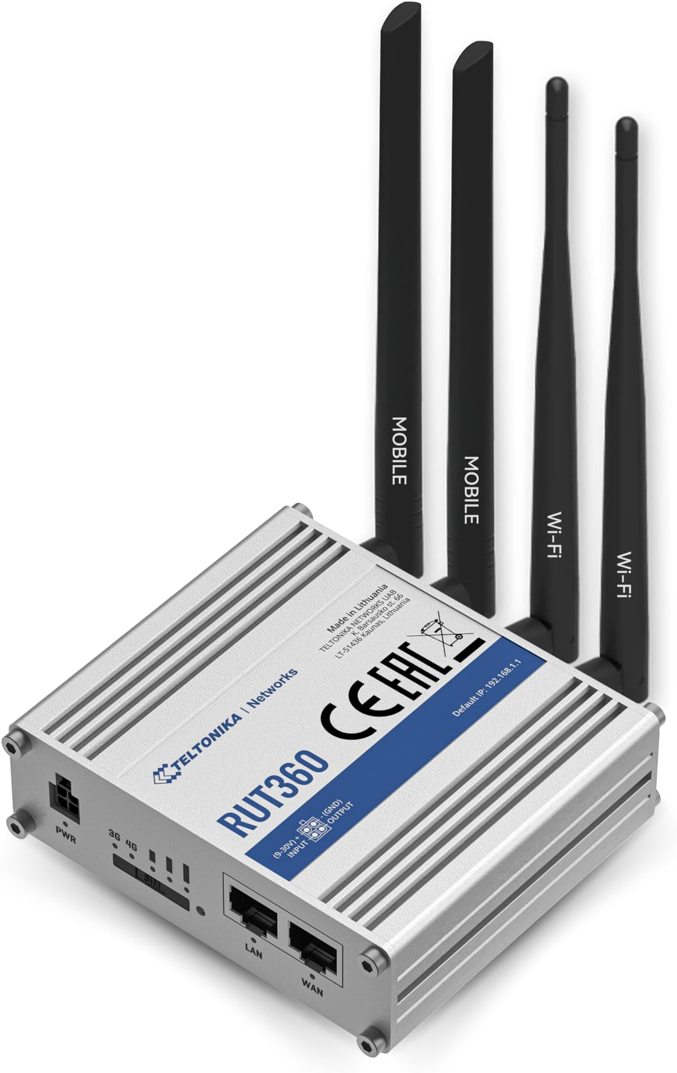 Teltonika RUT360100100 Industrial 4G LTE Cat6 Cellular Router, 4G LTE ...