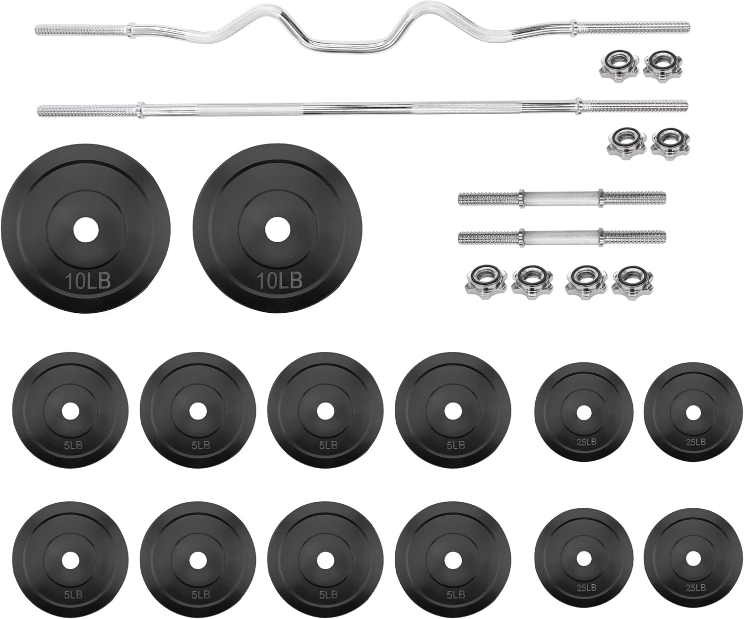 XTREME LIFE Kit De Pesas Barra Recta Barra Z Mancuernas 100 Lbs Discos ...