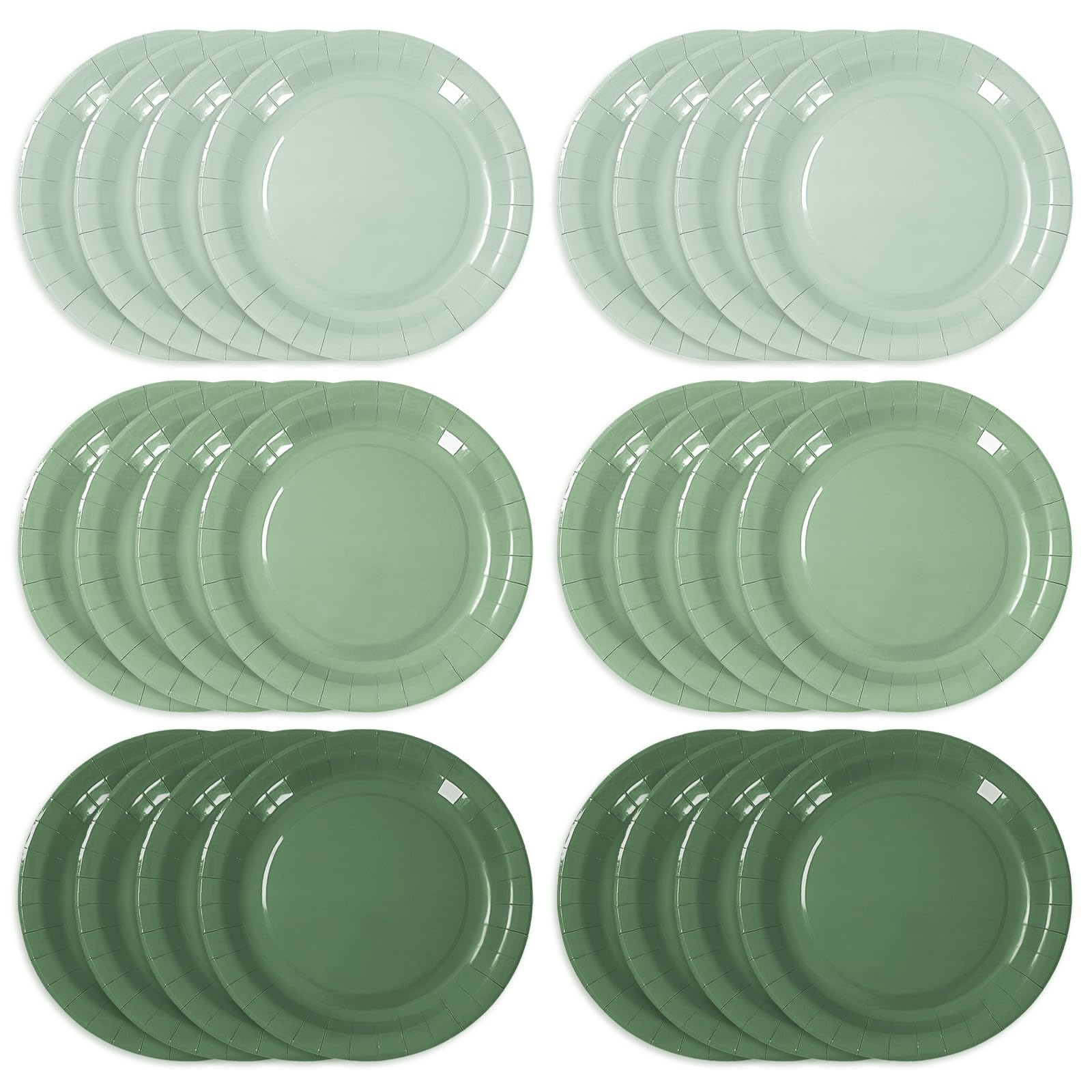 Amazon.com: Whaline 72Pcs Sage Green Paper Plates 7 Inch Gradient Green ...