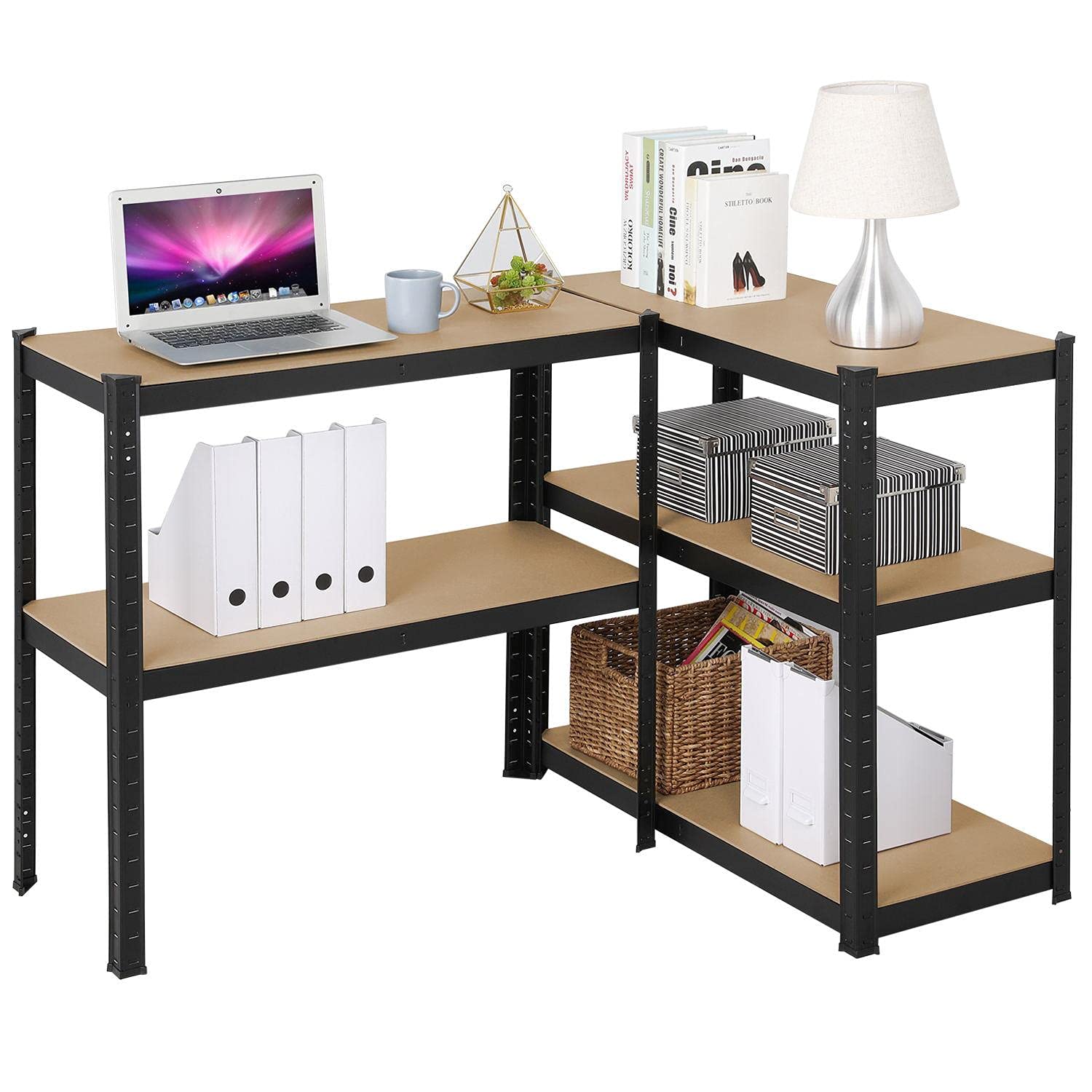 Yaheetech 5-Shelf Shelving Unit, Heavy Duty Storage Rack Adjustable ...