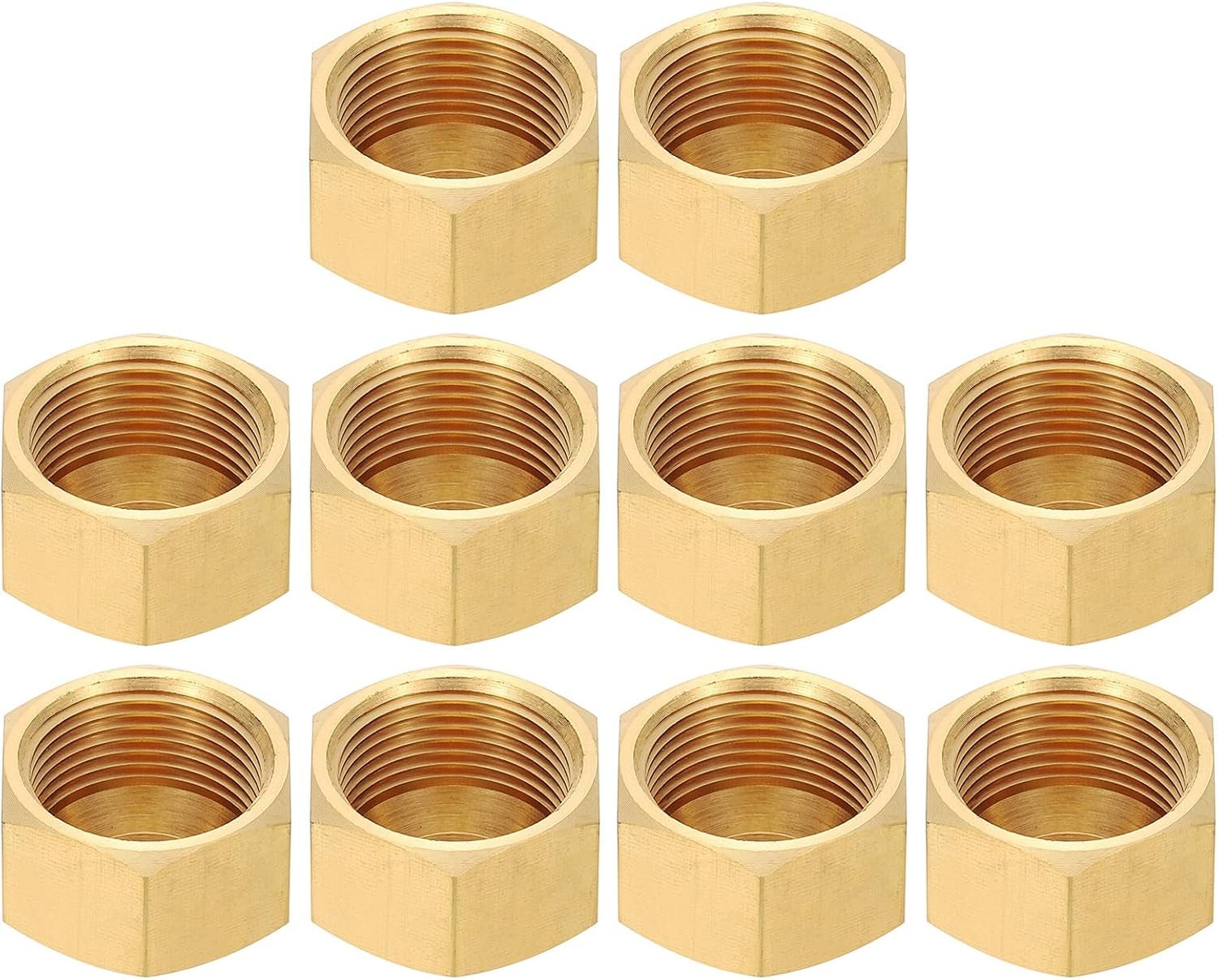 Amazon.com: PATIKIL 5/8" Brass Compression Stop Valve Cap, 10Pcs Hex ...