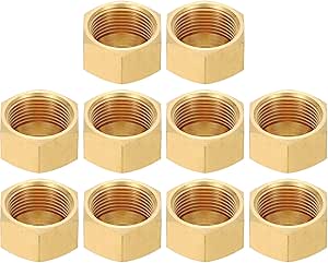 Amazon.com: PATIKIL 5/8" Brass Compression Stop Valve Cap, 10Pcs Hex ...