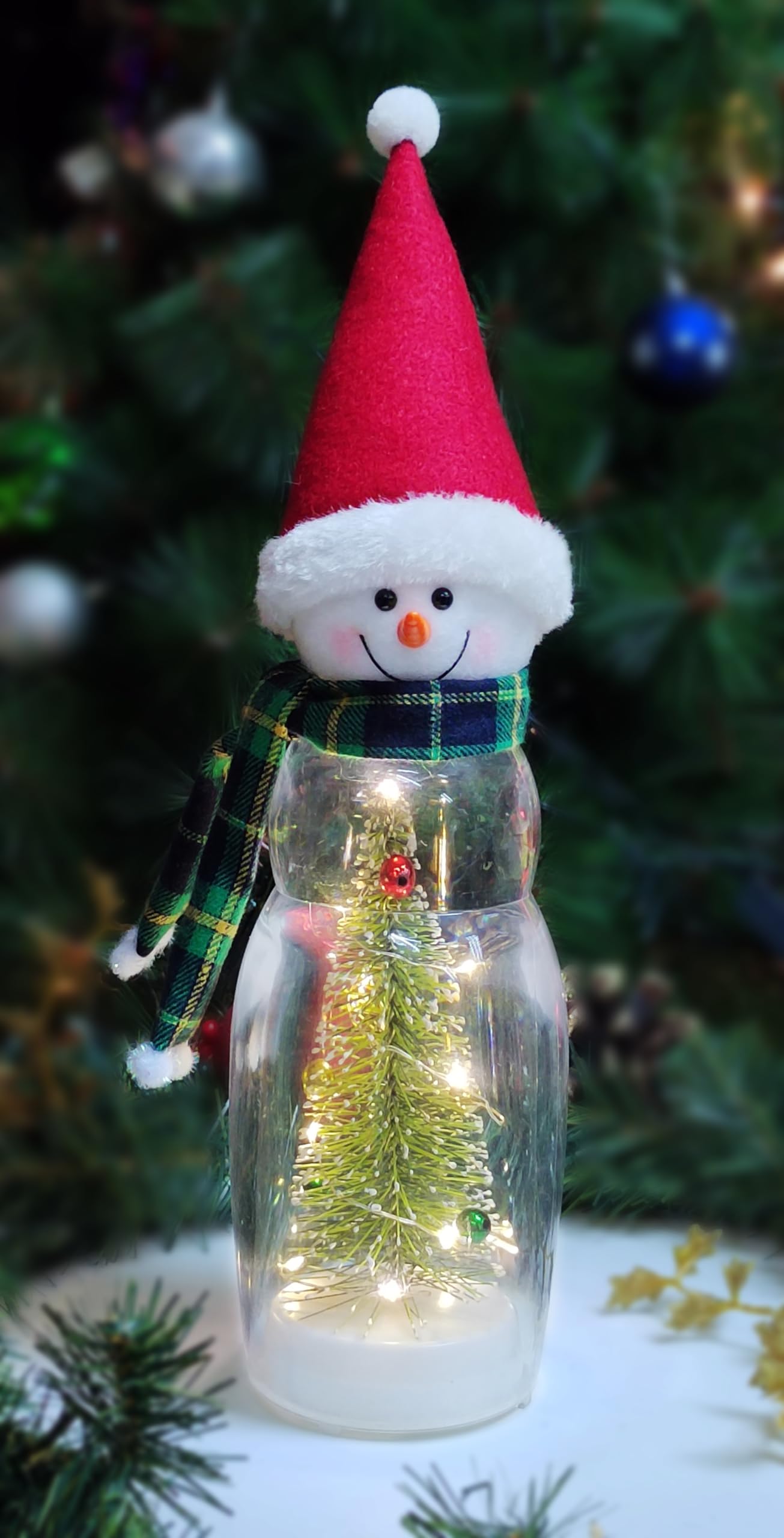 Amazon.com: MOMENTS IN TIME 14.2“H Acrylic Christmas Snowman with LED ...