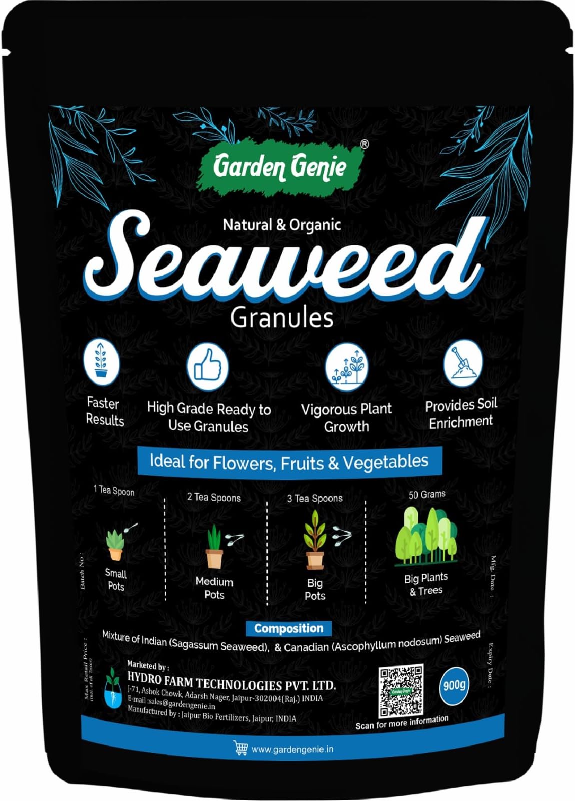COIR GARDEN - SEA WEED EXTRACT GRANULES- SEA WEED FERTILIZER FOR PLANTS ...