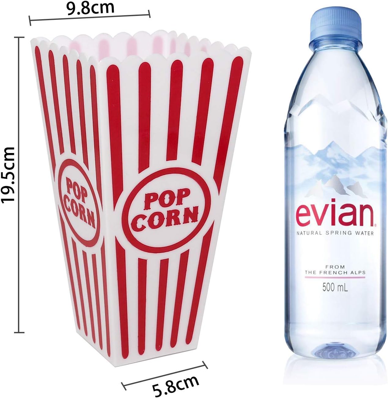 SILD Popcorn Box 20 Packs Small Reusable Plastic Popcorn Bags Red and ...