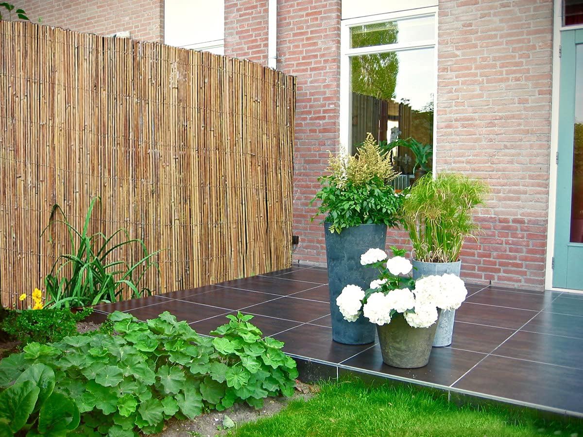Abaseen Natural Bamboo Garden Fence Covering, Outdoor Privacy Slat ...