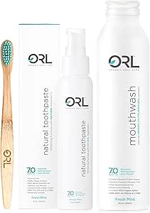 Amazon.com : ORL Fresh Mint Natural Toothpaste & Mouthwash Bundle ...
