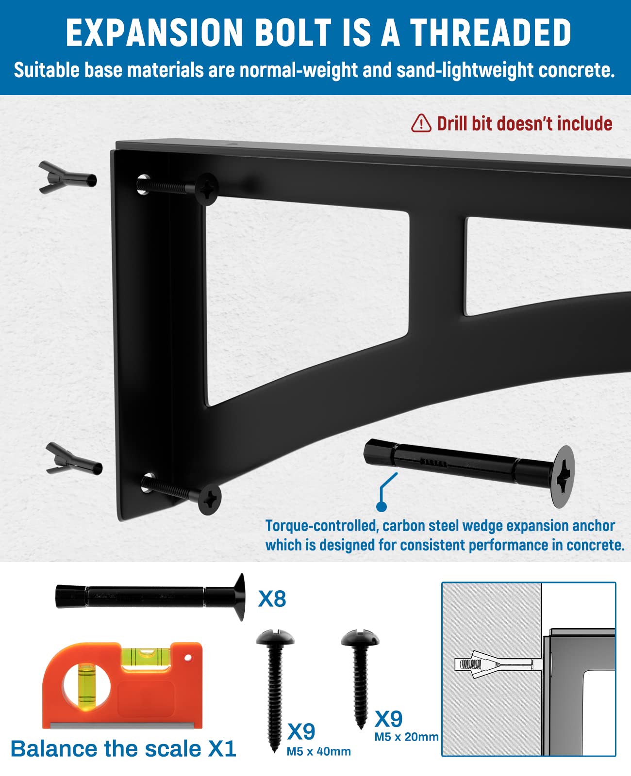 Snapklik.com : 11 Inch Industrial Farmhouse Shelf Brackets Concrete ...