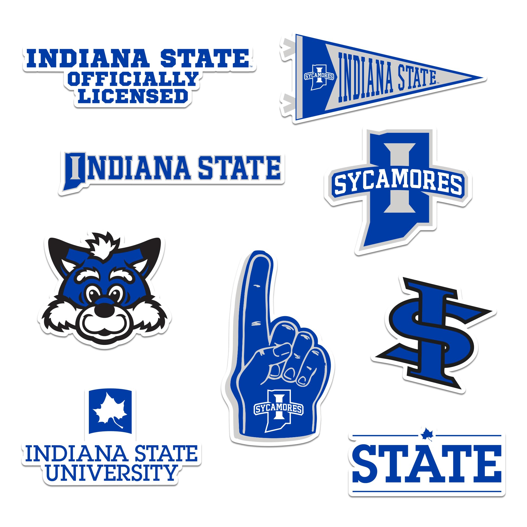 Amazon.com: Indiana State University 8ct Vinyl Large Deluxe Stickers ...